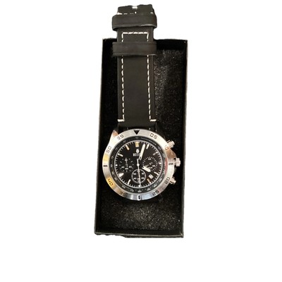 Ruige Mens Watch Black Leather Band | eBay