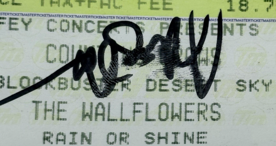 Counting Crows ADAM DURITZ SIGNED Ticket Stub, Sept 16 1997 Phoenix AZ ...
