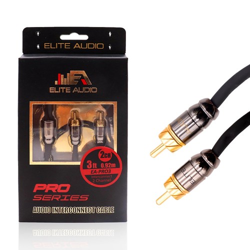 Pro Series 3ft. 2-Channel Car Audio RCA Short Cable - Triple Shielded ...