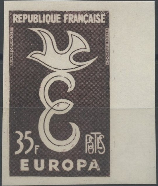 1958 France Europa No. 1174 BDF Color Trial in Dark Brown, MNH | eBay