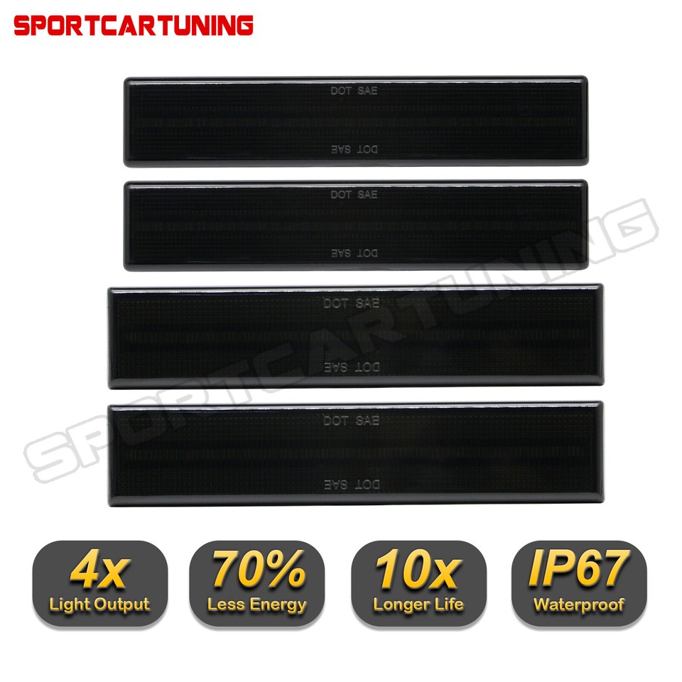 For 1986-1992 Toyota Supra Mk.3 Smoked LED Front Rear Bumper Side ...