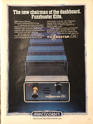 PRINT AD 1980 Fuzzbuster Elite Radar Detector Electrolert New Chairman ...