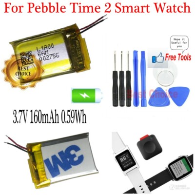 3.7V 160mAh 0.59Wh Rechargeable Battery for Pebble Time 2 Fitness Smart ...
