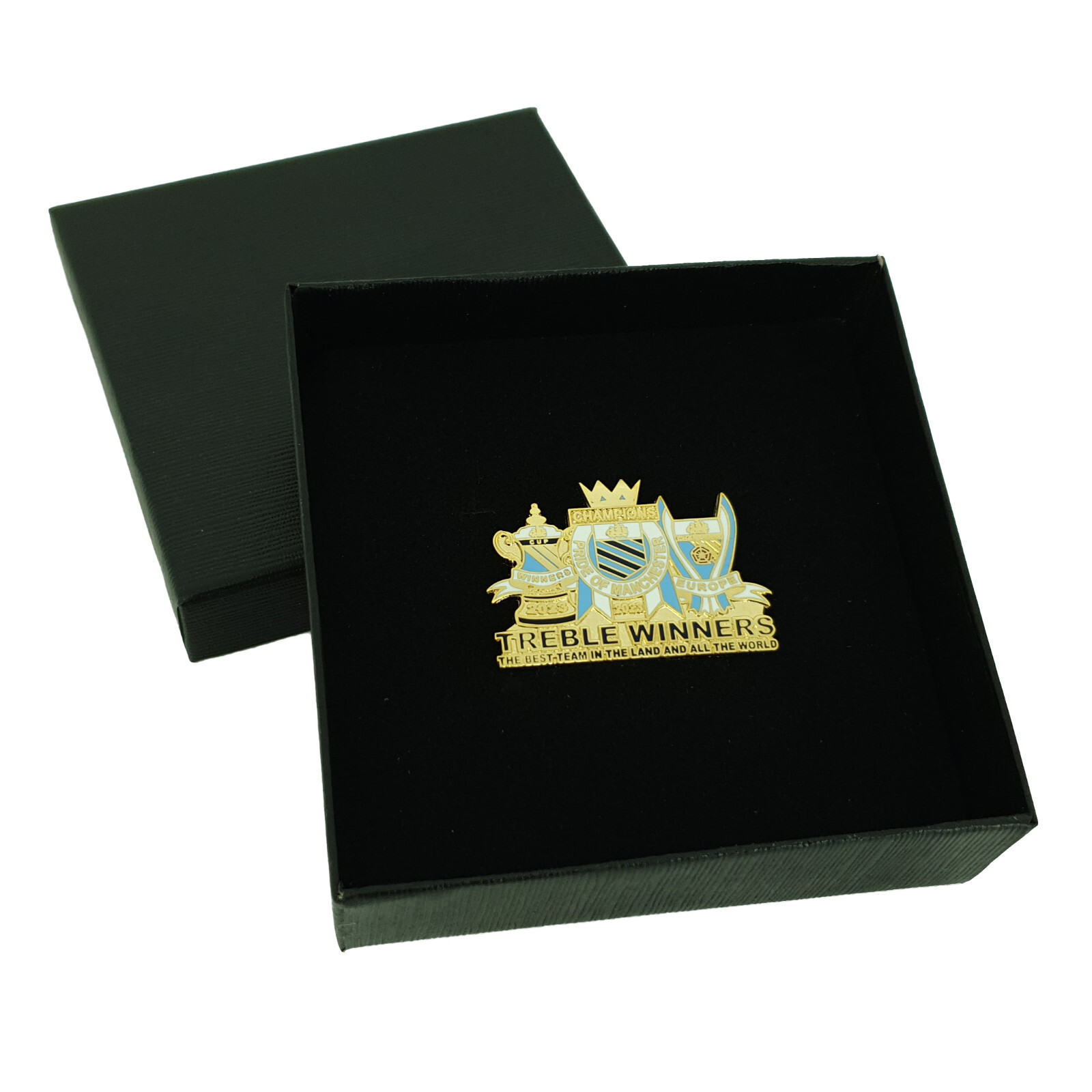 TREBLE Manchester City Trophies 2023 BADGE Champions Winners Pin ...