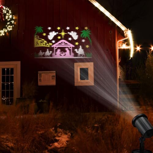 Christmas Nativity Scene Projector Lights Outdoor Waterproof Christian ...