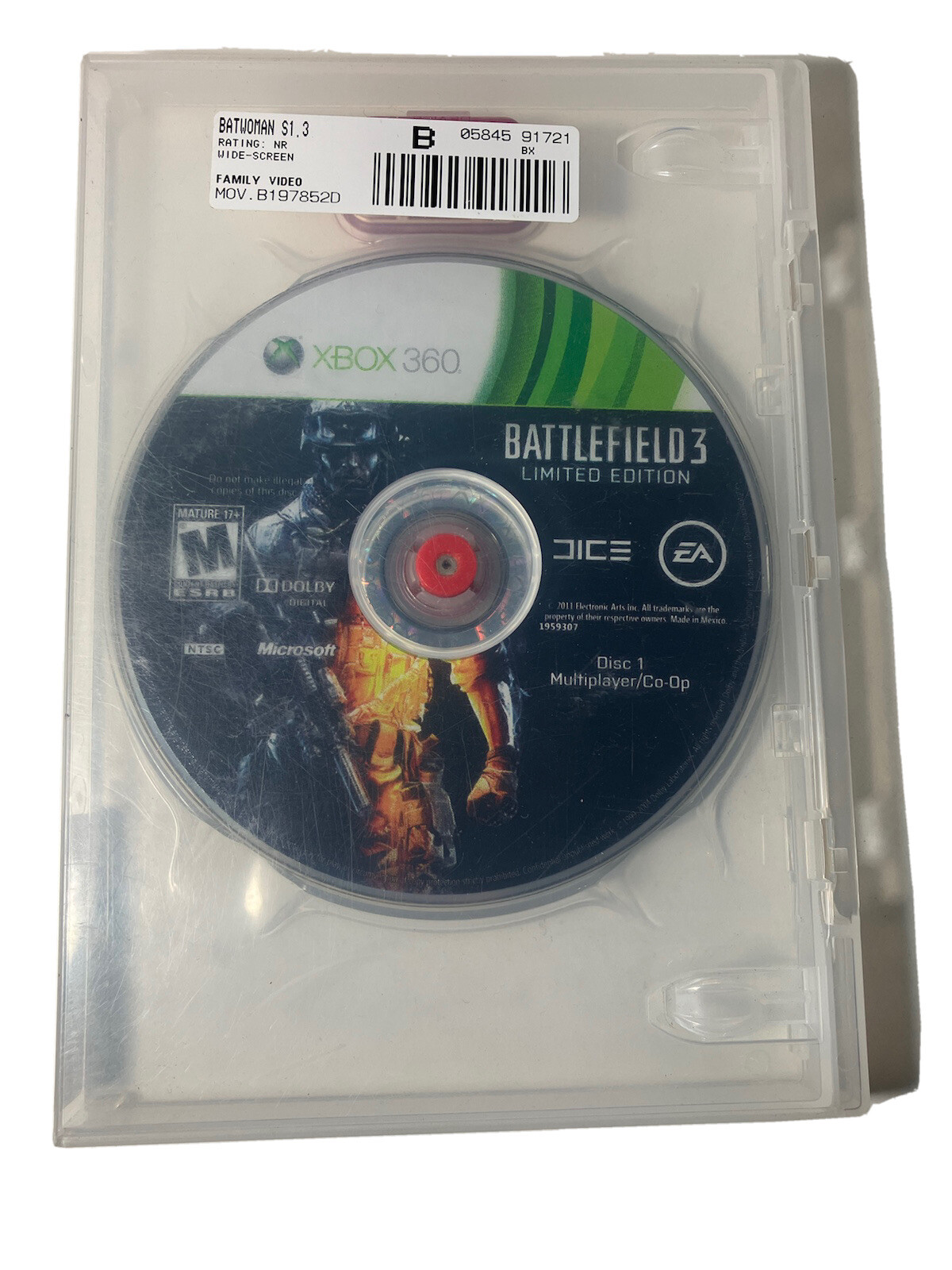 Battlefield 3 DISC 1 ONLY-- Limited Edition (Microsoft Xbox 360, 2011 ...