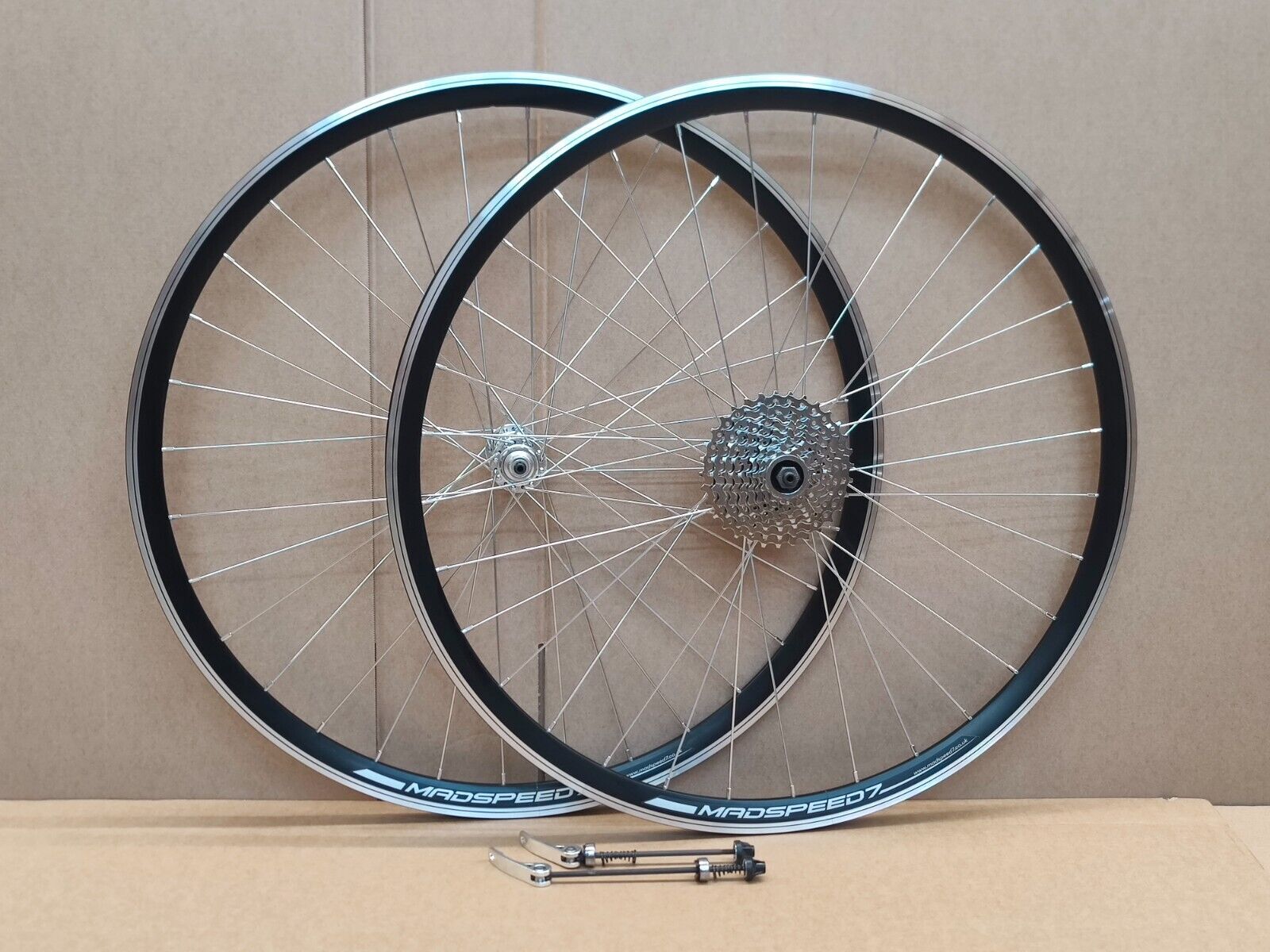 QR 700c (ETRTO 622x15) Road Racing Bike Front Rear Wheel Set 6/7/8 ...