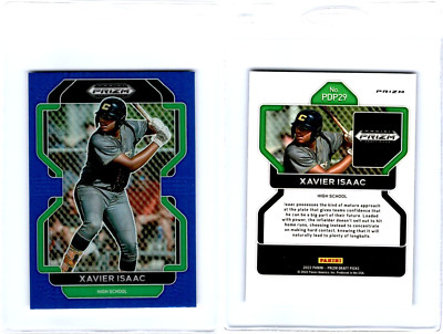 Xavier Isaac 2022 Prizm Draft Picks Baseball Blue Wave - TB Rays 1st ...