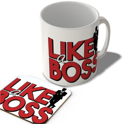 Like a Boss (Male) - Mug and Coaster Set | eBay UK