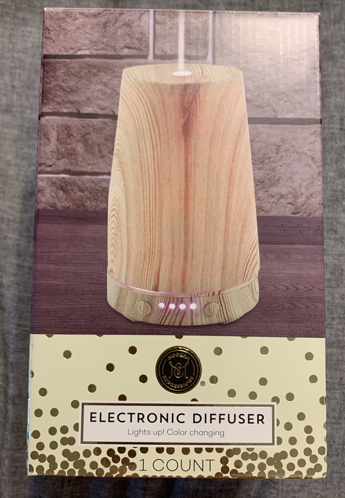 Modern Expressions Wooden Electronic Diffuser LED Lights Color Changing ...