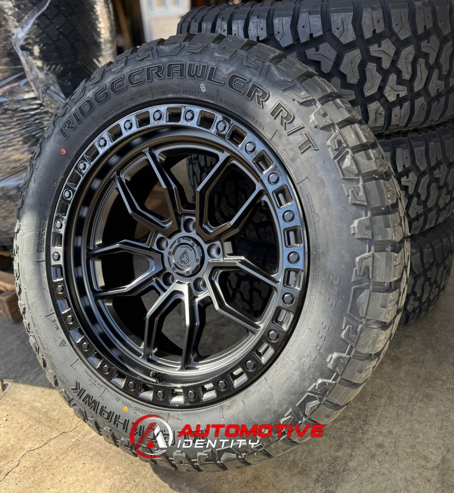 4) 20x9 Arena A109 Hustle Black Wheels Rims 32" AT Tires 5x5 Jeep ...