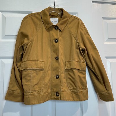 Madewell Women's XXS Denim Camel Bankford Swing Chore Jacket Unlined Button | eBay