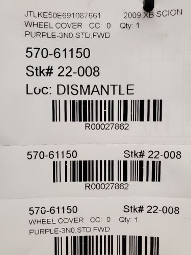 Scion XB STD, Wheel Cover HubCap 16" 5 Double Spokes,08-15, 08402-52862 ...