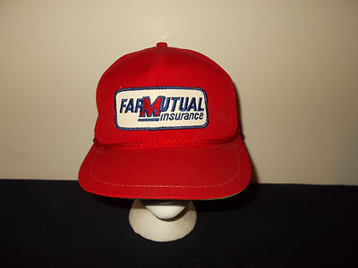 VTG-1990s Farm Mutual Insurance rope leather strapback hat sku14 | eBay