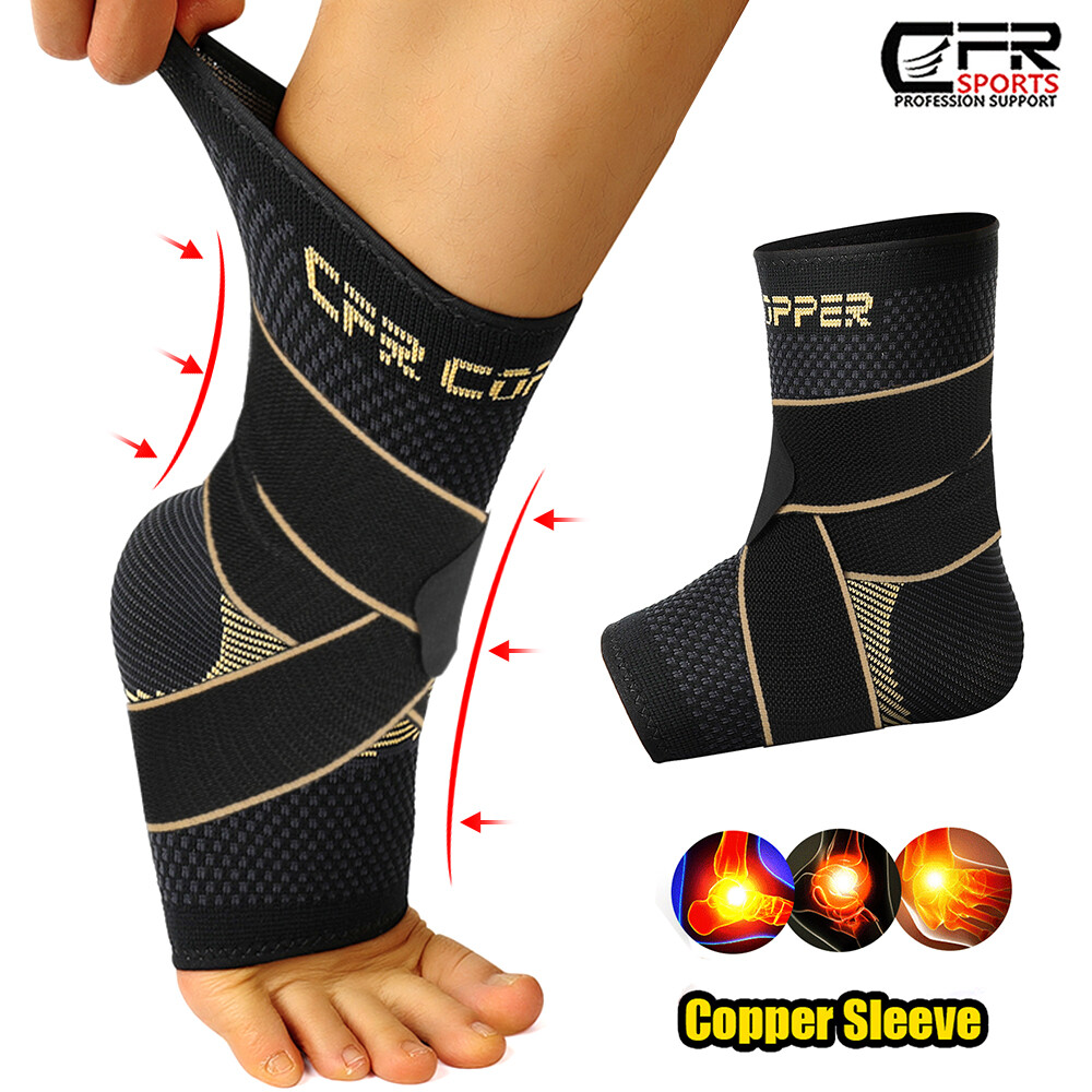 Copper Ankle Brace Support Compression Sleeve Plantar Fasciitis Foot ...