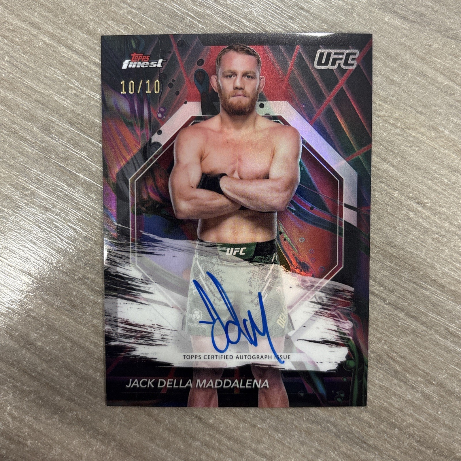 Jack Della Maddalena 2024 Topps Finest UFC #220 Red Black Vapor ...