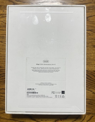 Apple iPad 10th Generation 10.9" 64GB Blue Wi-Fi Tablet MPQ13LL/A 2022 ...