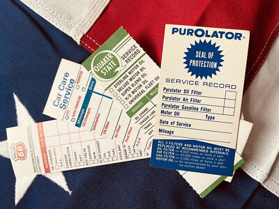 4x Vintage Oil Change Service Reminder STICKERS Classic Car Or Truck ...