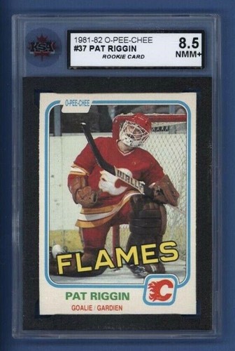 1981-82 OPC #37 PAT RIGGIN (rc) KSA 8.5 NMM+ Calgary Flames *ROOKIE ...