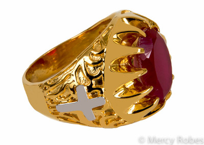 Men's Clergy Apostle Ring, Style (MGR2021 G-R), Genuine Red Ruby | eBay