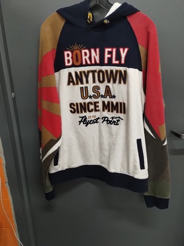 Born Fly Men's Pullover Hoodie Sweatshirt Jacket Anytown USA Size XL | eBay