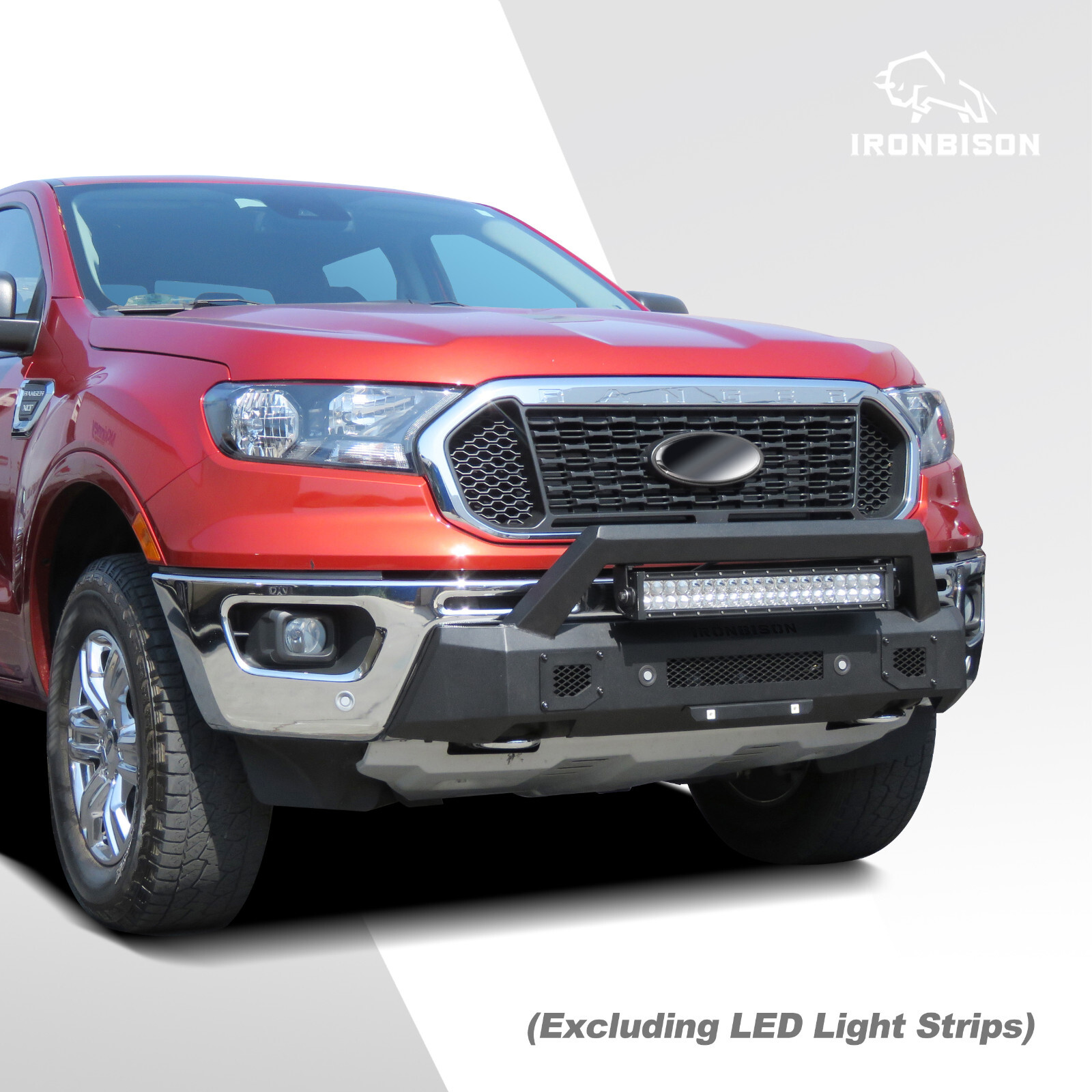 Front Bumper Compatible with 2019-2023 Ford Ranger Black Truck Guard ...