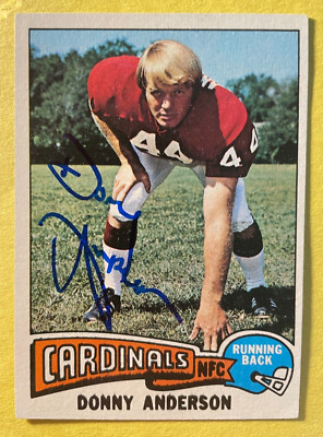 SIGNED DONNY ANDERSON 1975 TOPPS AUTOGRAPHED FOOTBALL CARD - CARDINALS ...