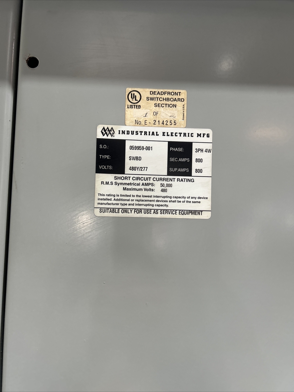 800 Amp , Meter Main With Pull Section 480/277 Seller Refurbished In ...