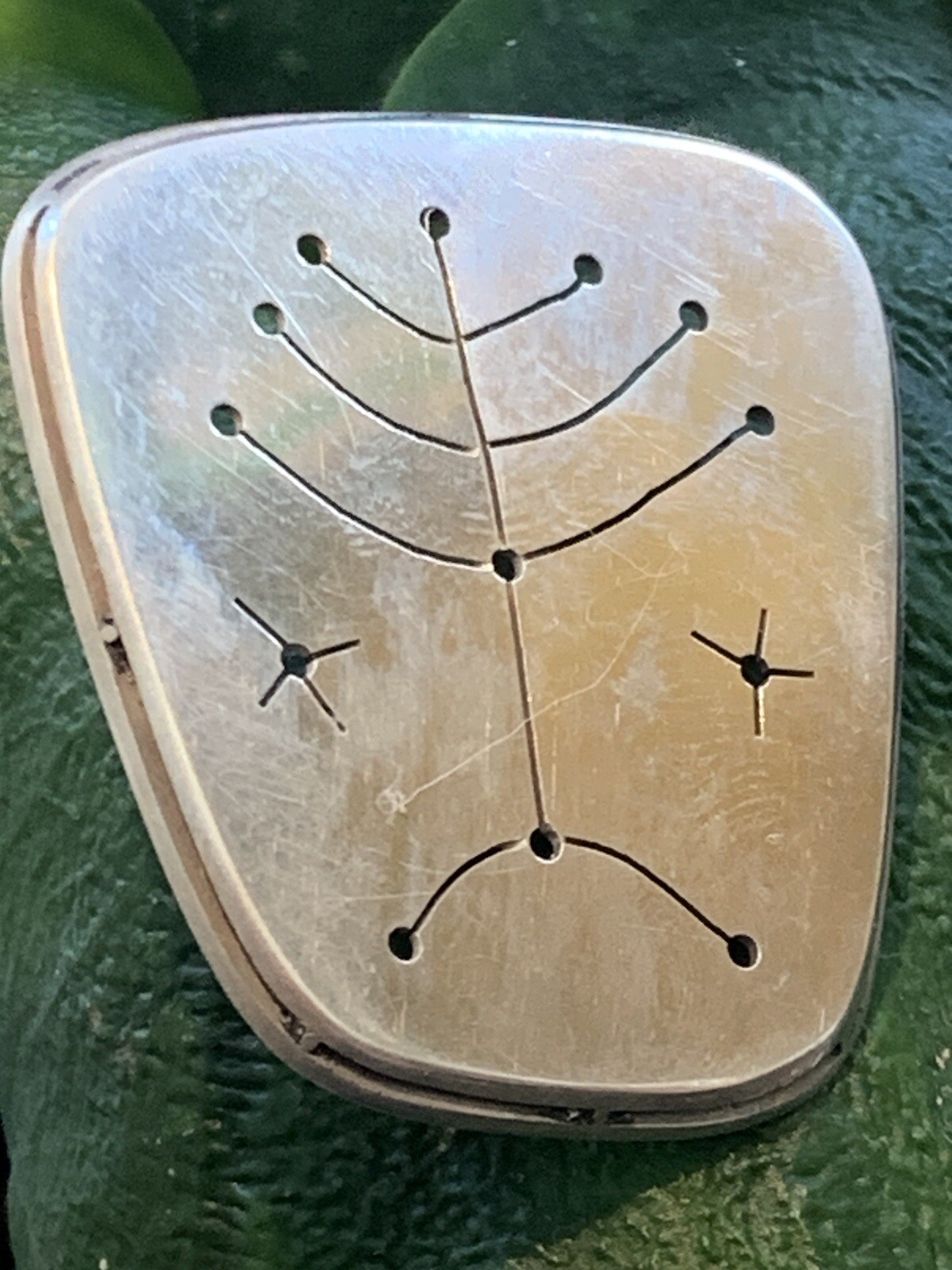 Sterling silver modernist pin, vintage Israel, menorah design, marked ...