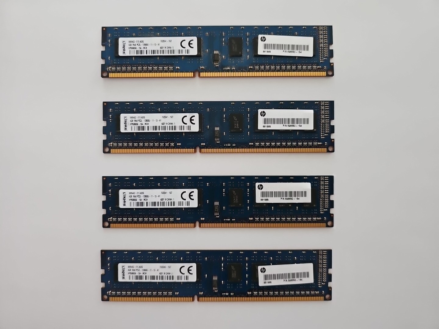 4x Kingston 4GB 1rx8 PC3L 12800U 11 13 A1 HP698650 154 MCN Total 16GB 4x Kingston 4GB 1rx8 PC3L 12800U 11 13 A1 HP698650 154 MCN Total 16GB
