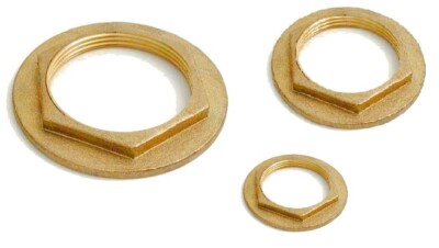 Messing Mutter mit großer Fläche Kontermutter 1/2 3/4 1 5/4 6/4 Zoll ...