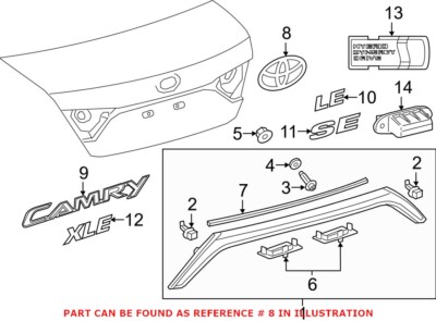 Genuine OEM Deck Lid Emblem for Toyota 7540306090 | eBay