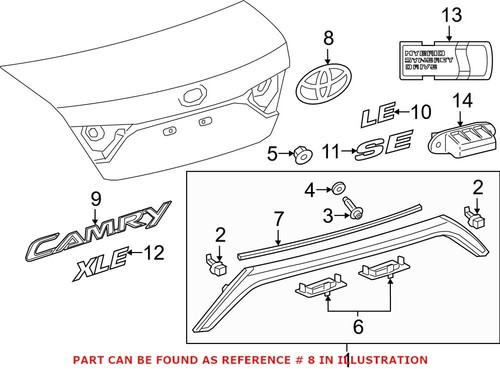 Genuine OEM Deck Lid Emblem for Toyota 7540306090 | eBay