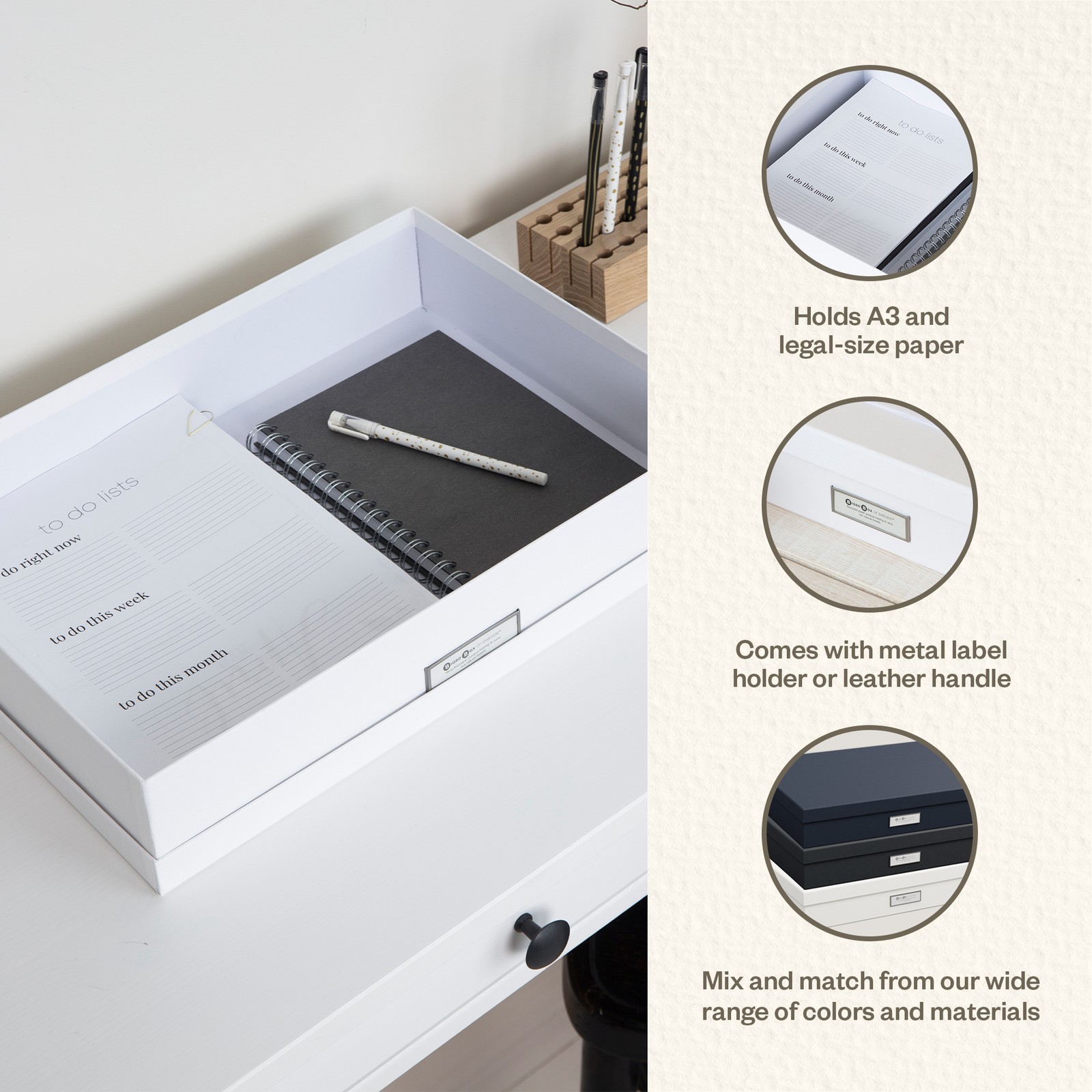 Bigso Sverker Fiberboard Legal and Art Storage Box for Loose Papers ...