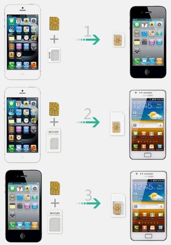 1 Pcs Nano SIM Card to Micro Standard Adapter Adaptor Converter Set 4 ...