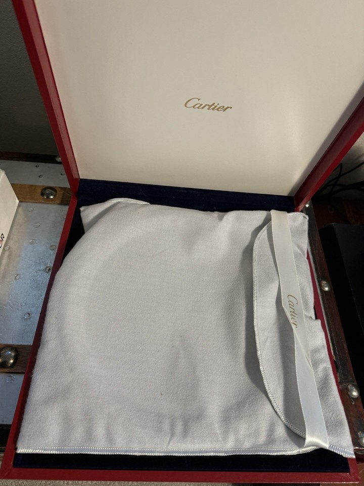 Rare Cartier Pewter Plate w/ Original Red Box & Dust Bag - Brand New ...