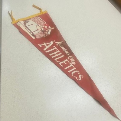 Vintage Kansas City Athletics 1960's Felt Pennant Baseball Batter Face ...
