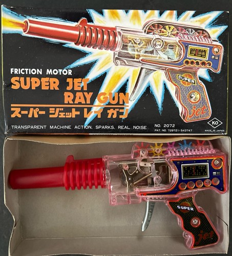 Vintage KO Friction Motor Super Jet Ray Gun with Box Tin Litho JAPAN ...