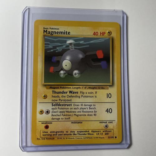 Magnemite 53/102 Vintage Base Set Unlimited Pokemon Card WOTC MP-HP | eBay