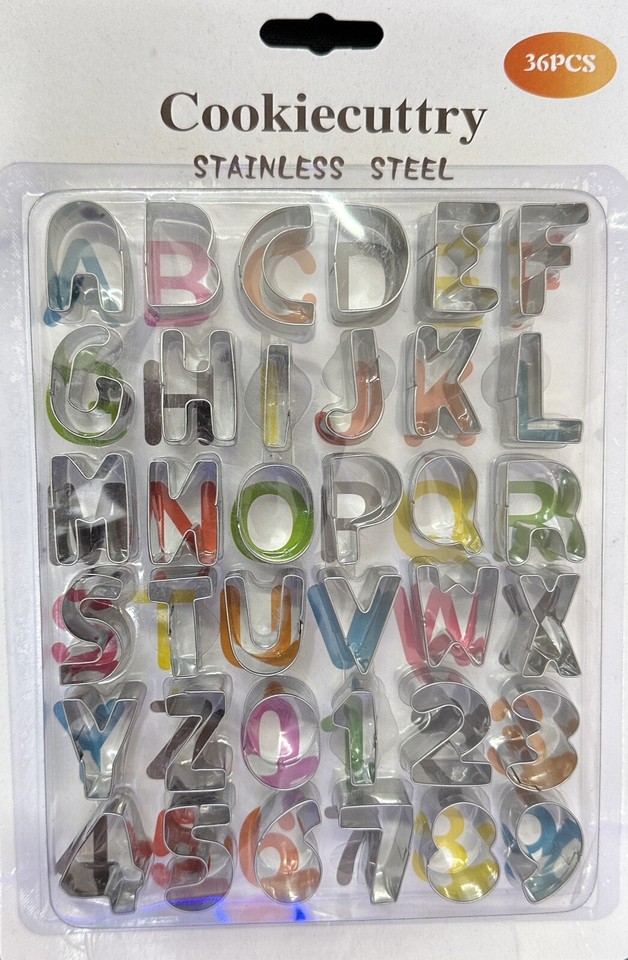 36 Small Piece Letter Cookie Cutters Alphabet Cookie Cutters Baking ...