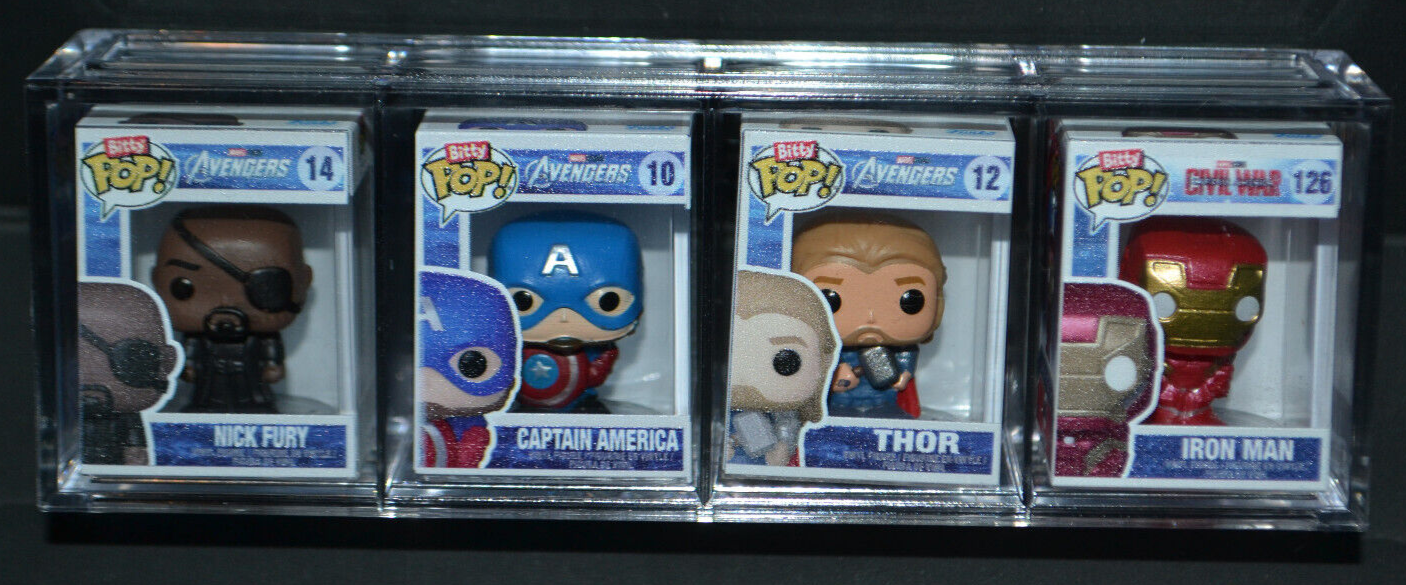 Funko Bitty Pop Avengers Infinity Saga Fury, Capt. America, Thor & Iron ...
