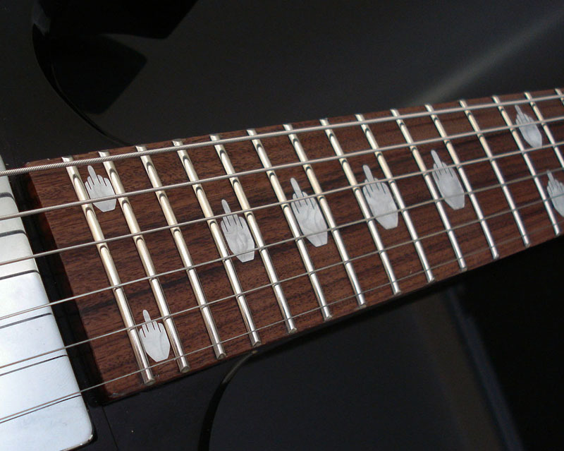 Middle Finger James Hetfield ESP EX MOP Fret Markers Inlay Decal for ...