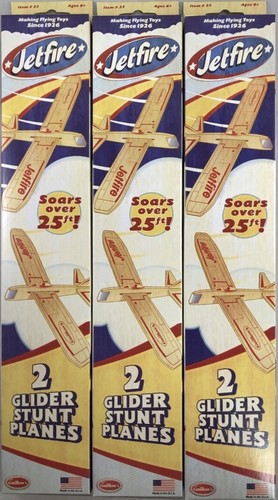 Lot of 3 Guillow's Jetfire Twin Packs (6 Balsa Wood Toy Gliders Total ...