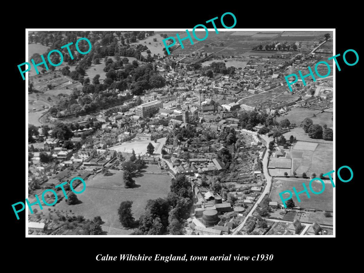 OLD 8x6 HISTORIC PHOTO OF CALNE WILTSHIRE ENGLAND TOWN AERIAL VIEW ...