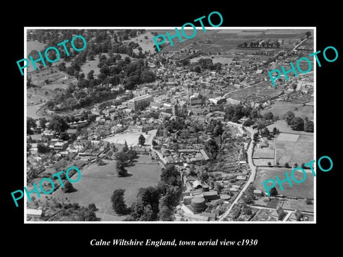 OLD 8x6 HISTORIC PHOTO OF CALNE WILTSHIRE ENGLAND TOWN AERIAL VIEW ...