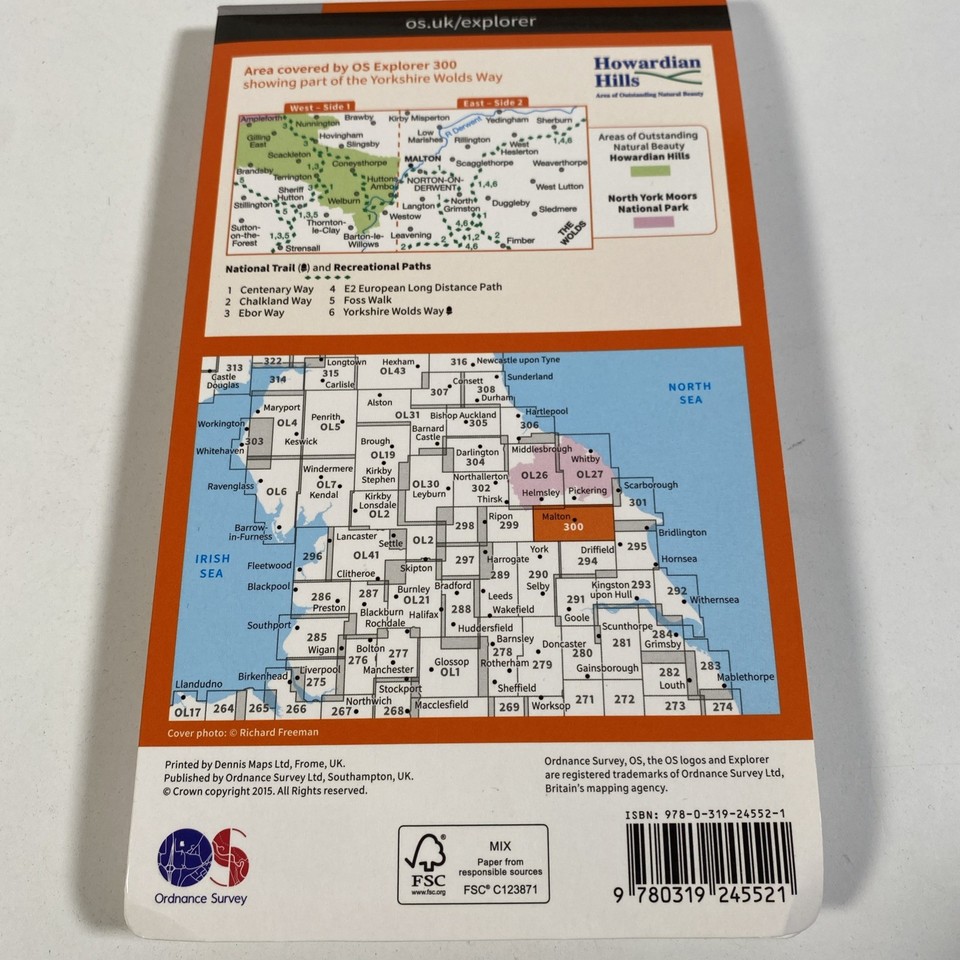 Howardian Hills & Malton Map | York..., Ordnance Survey | eBay UK