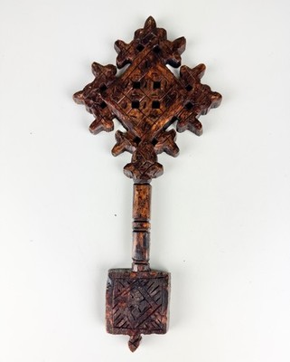 Ethiopian-Style Hand Cross Wooden Carved Orthodox Coptic Christian ...