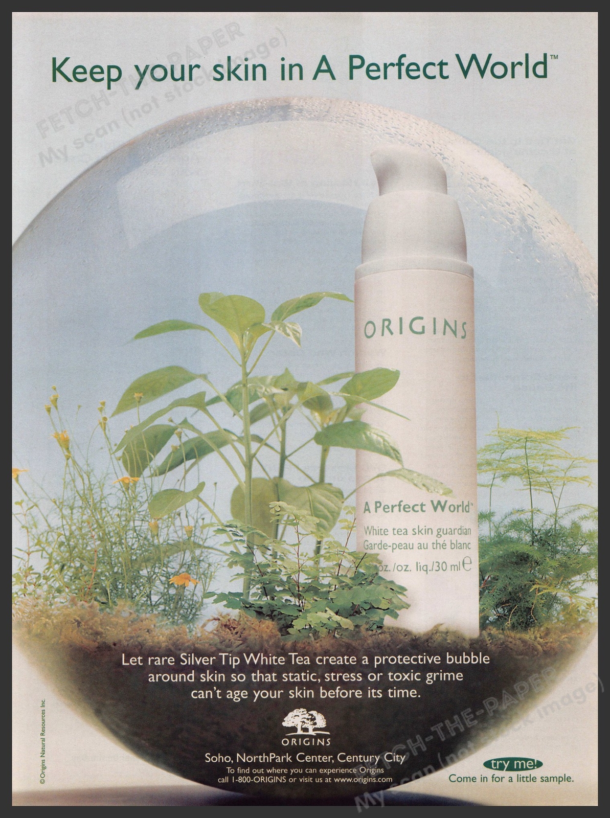 Origins Skincare 2000s Print Advertisement 2003 "In a perfect world" | eBay