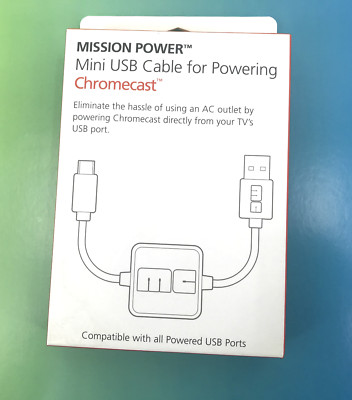 NEW Mission Power Mini USB Cable for Powering Chromecast TV/s USB Port ...
