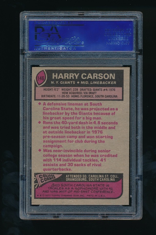 1977 Topps #146 Harry Carson PSA 8 NM-MT New York Giants HOF RC | eBay